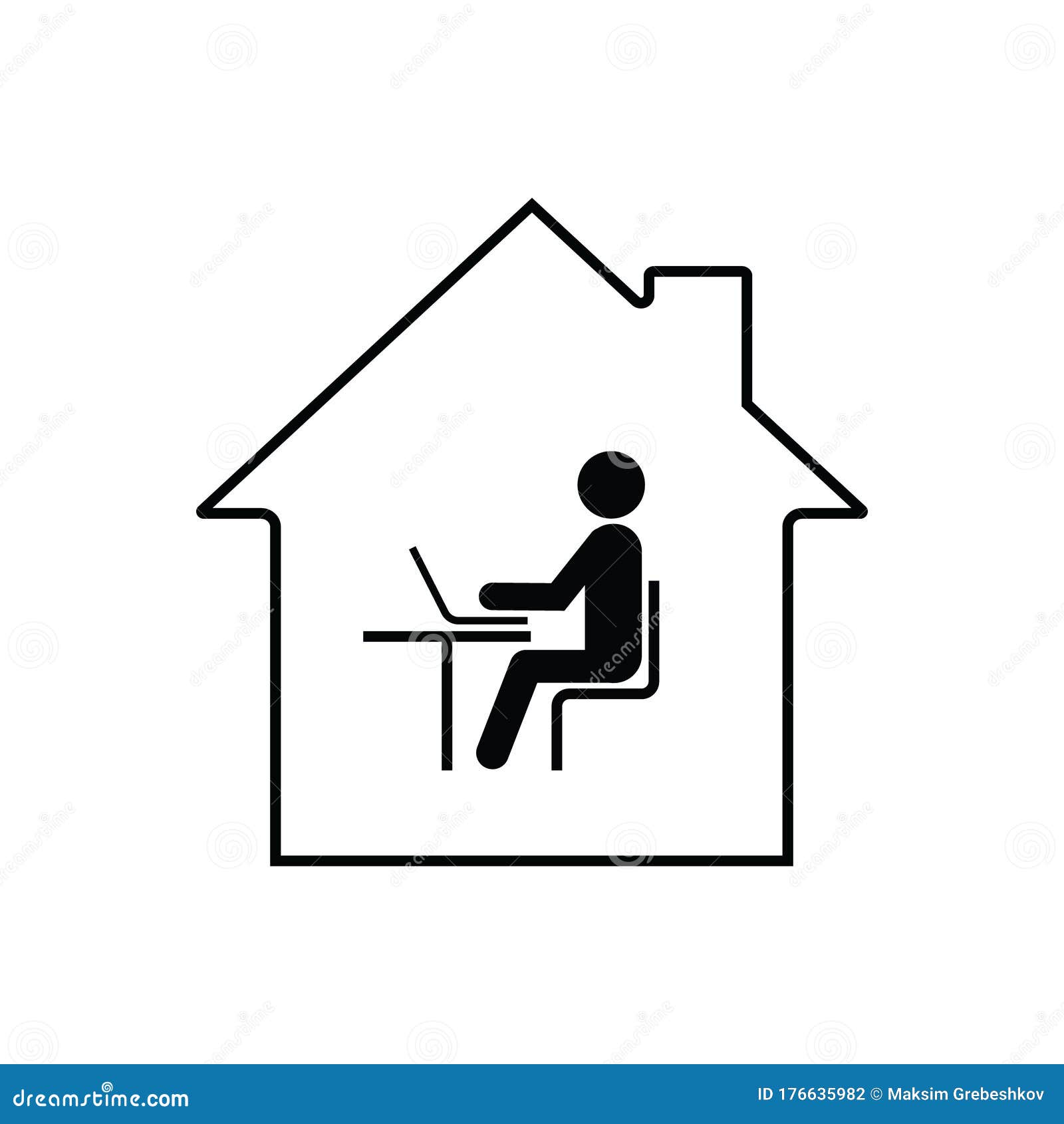 Remote work online icon stock illustration. Illustration of freelance ...