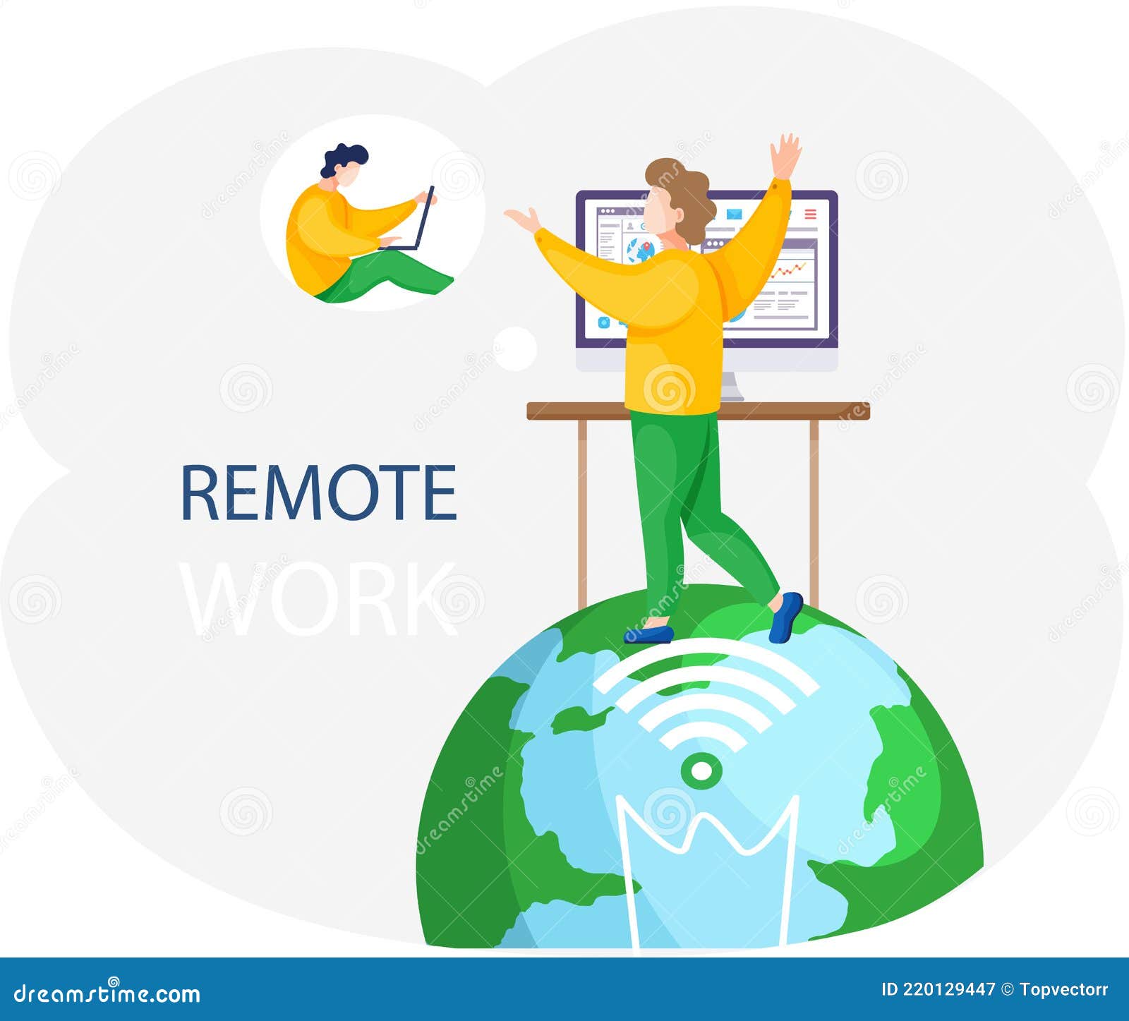 Remote Work, Online Meeting Workspace. Video Call Chat Conference ...