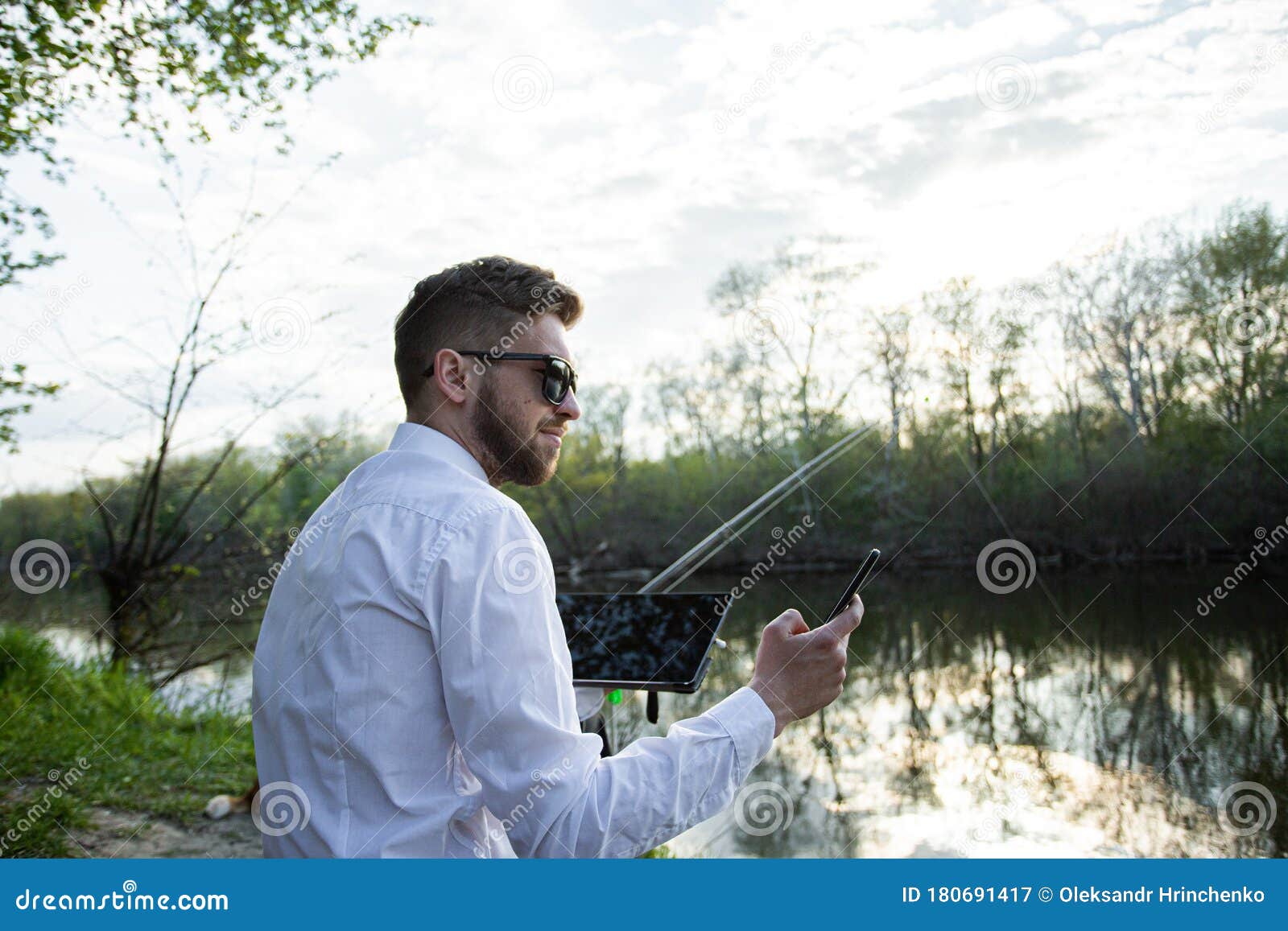 Remote Work Online. Work Outside the Office Stock Image - Image of ...