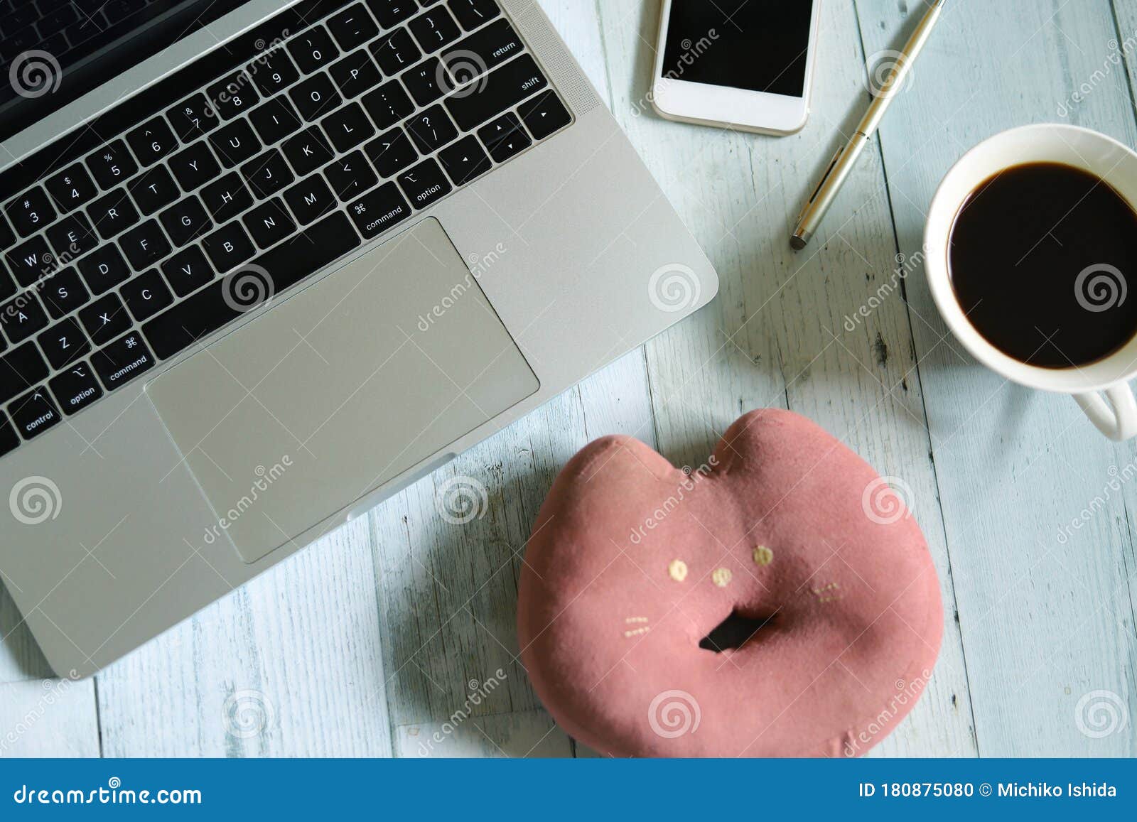 Remote Work, SOHO, Home Office Image with a Computer and a Smartphone ...