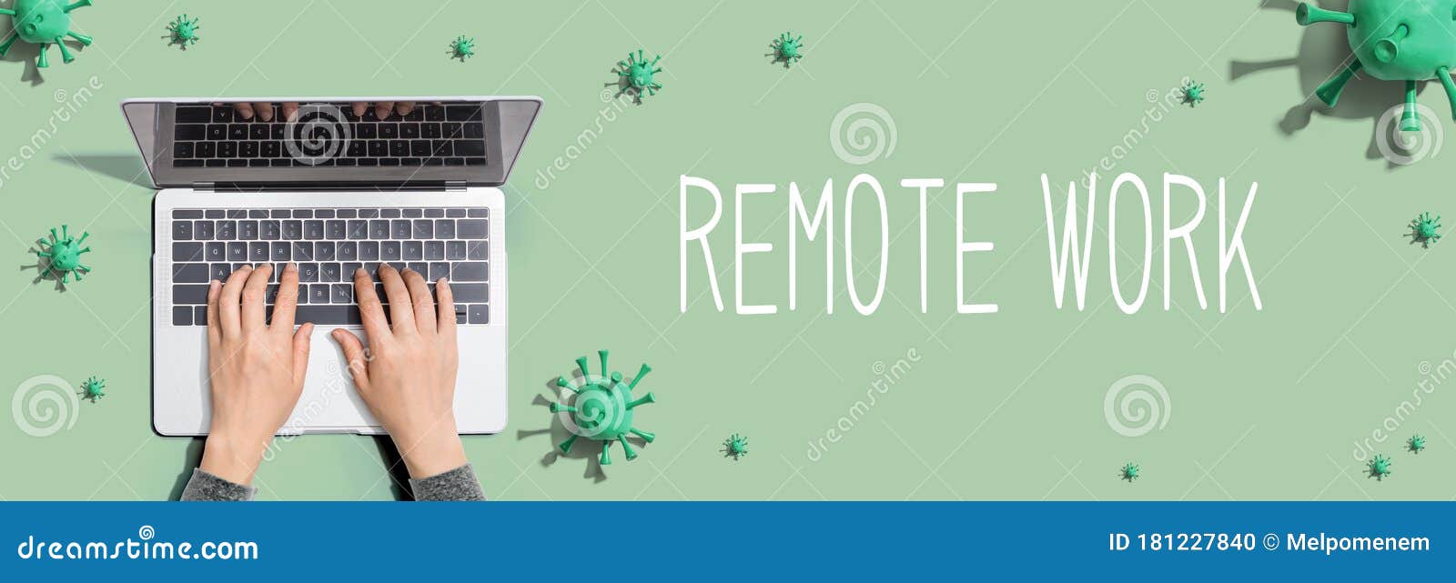 Remote Work Theme with Person Using Laptop Computer Stock Photo - Image ...
