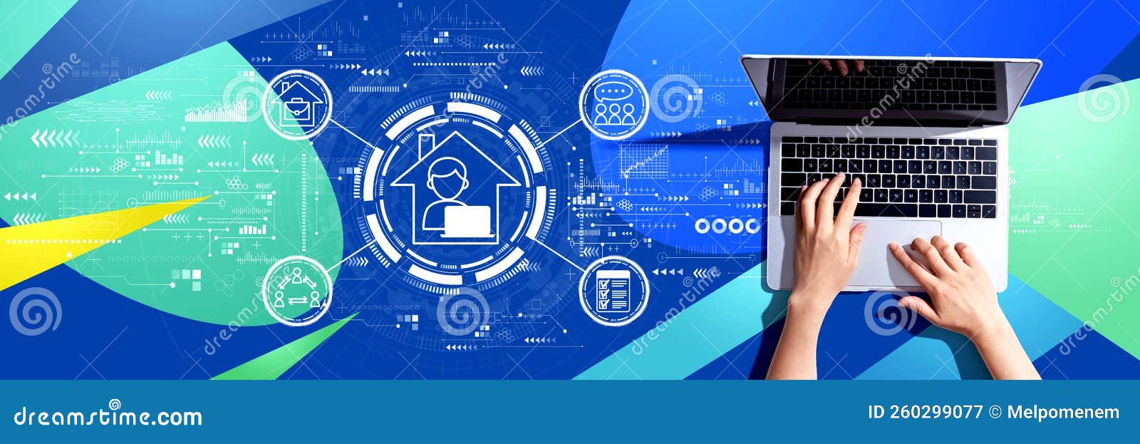 Remote Work Theme with Person Using a Laptop Stock Image - Image of ...