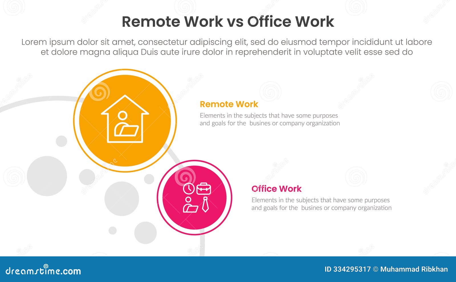 Remote Work Vs Office Work Comparison Concept for Infographic Template ...