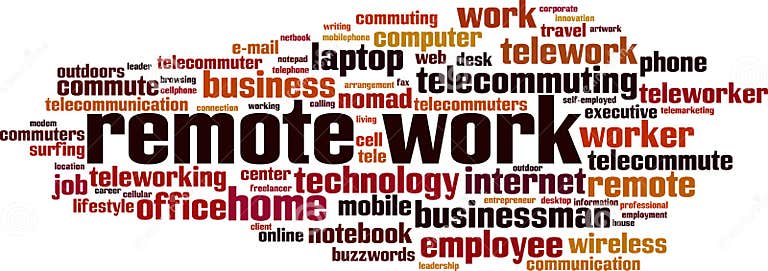 Remote work word cloud stock vector. Illustration of phone - 170470162