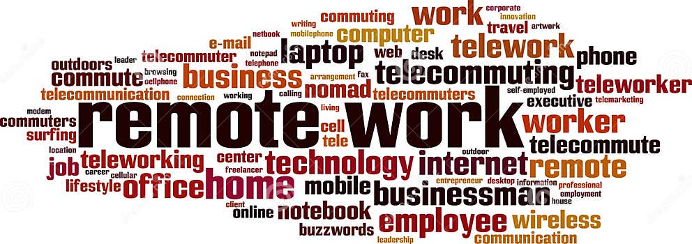 Remote work word cloud stock vector. Illustration of phone - 170470162