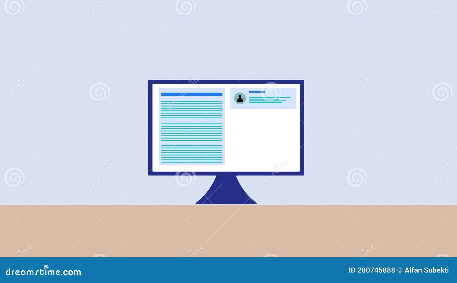 Remote Worker Animation Concept with Modern Computer Screen Stock ...