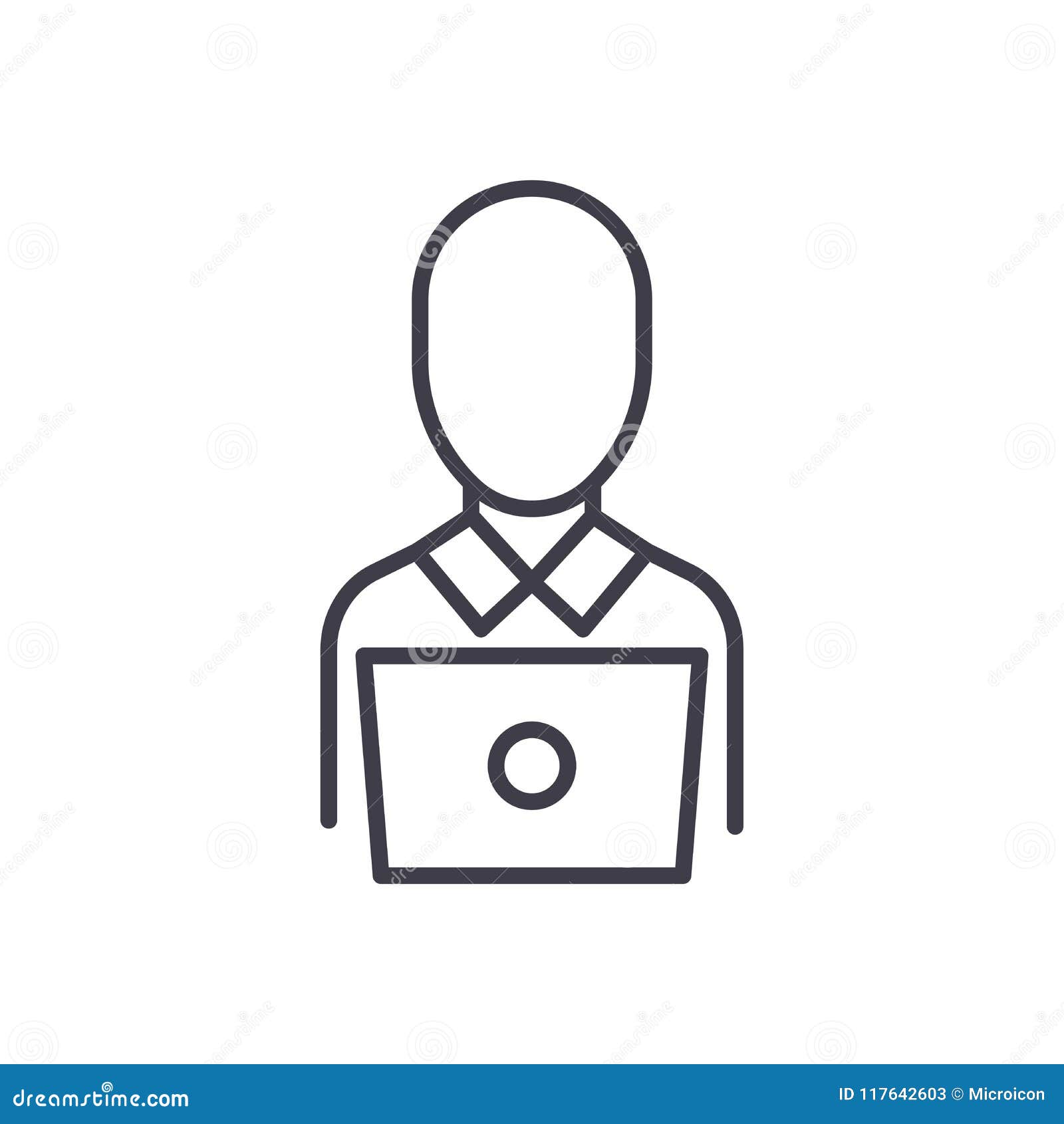Remote Worker Black Icon Concept. Remote Worker Flat Vector Symbol ...