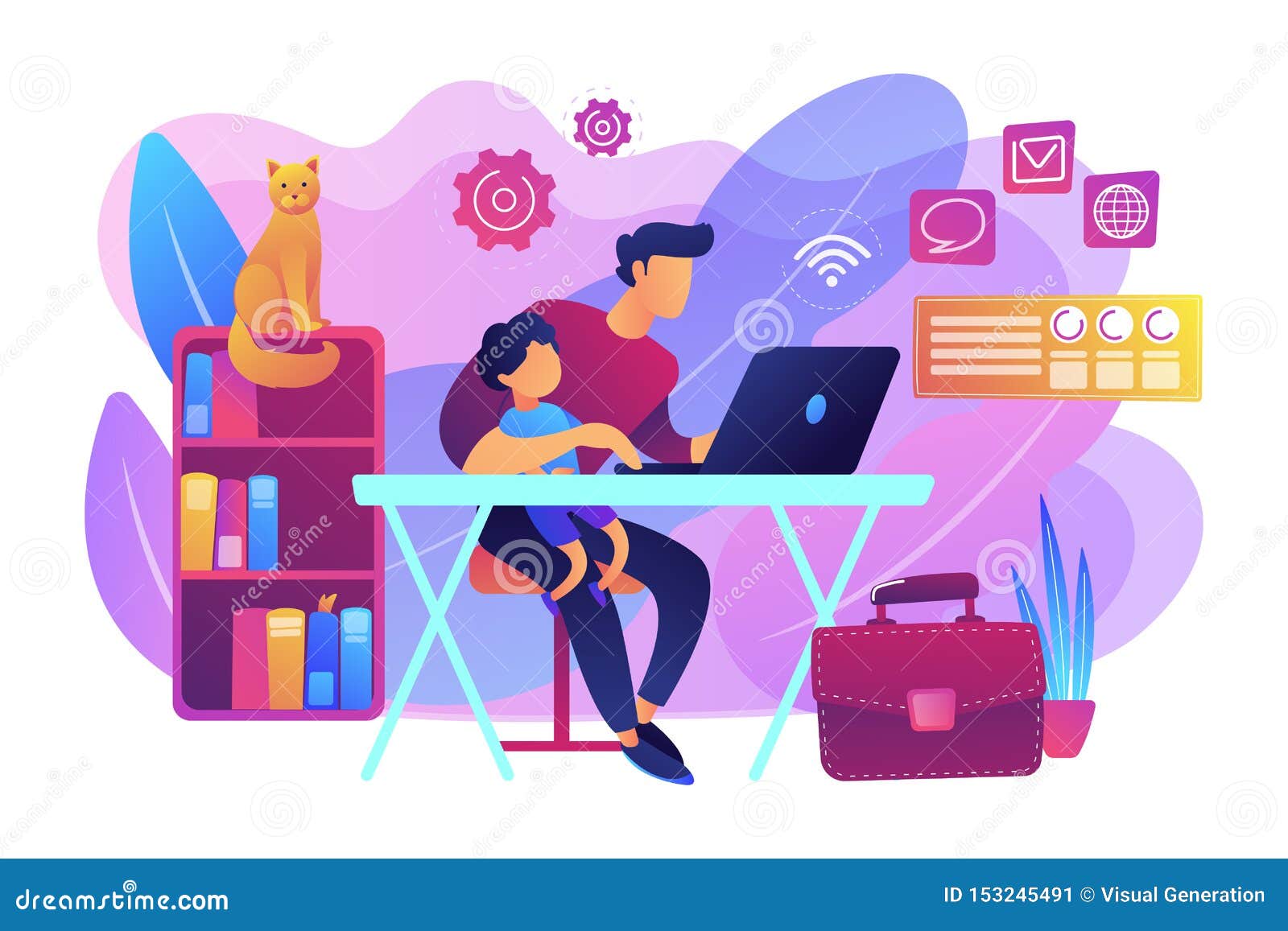Remote Worker Vector Stock Illustrations – 12,080 Remote Worker Vector ...