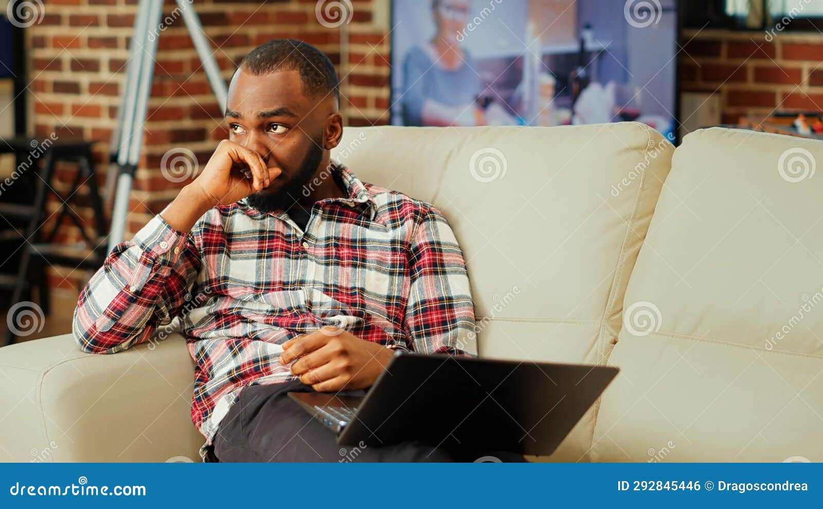 Remote Worker Struggling for Solutions Stock Photo - Image of creative ...