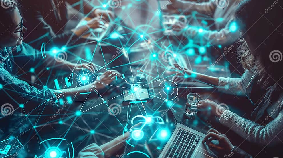 Remote Workers Connecting Virtually To Complete Tasks Stock Photo ...