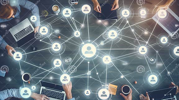 Remote Workers Connecting Virtually To Complete Tasks Stock Image ...