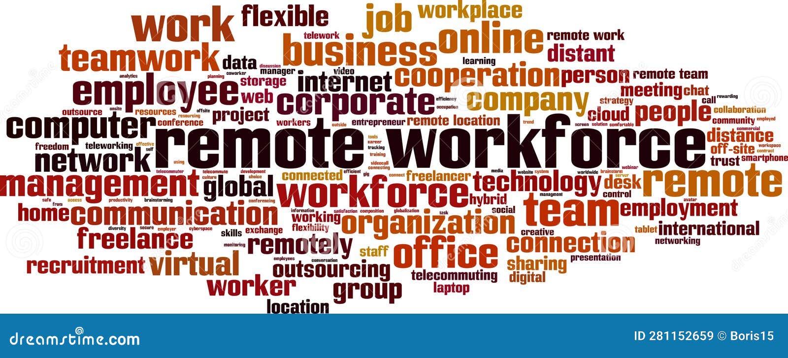 Remote Workforce Word Cloud Stock Vector - Illustration of distance ...