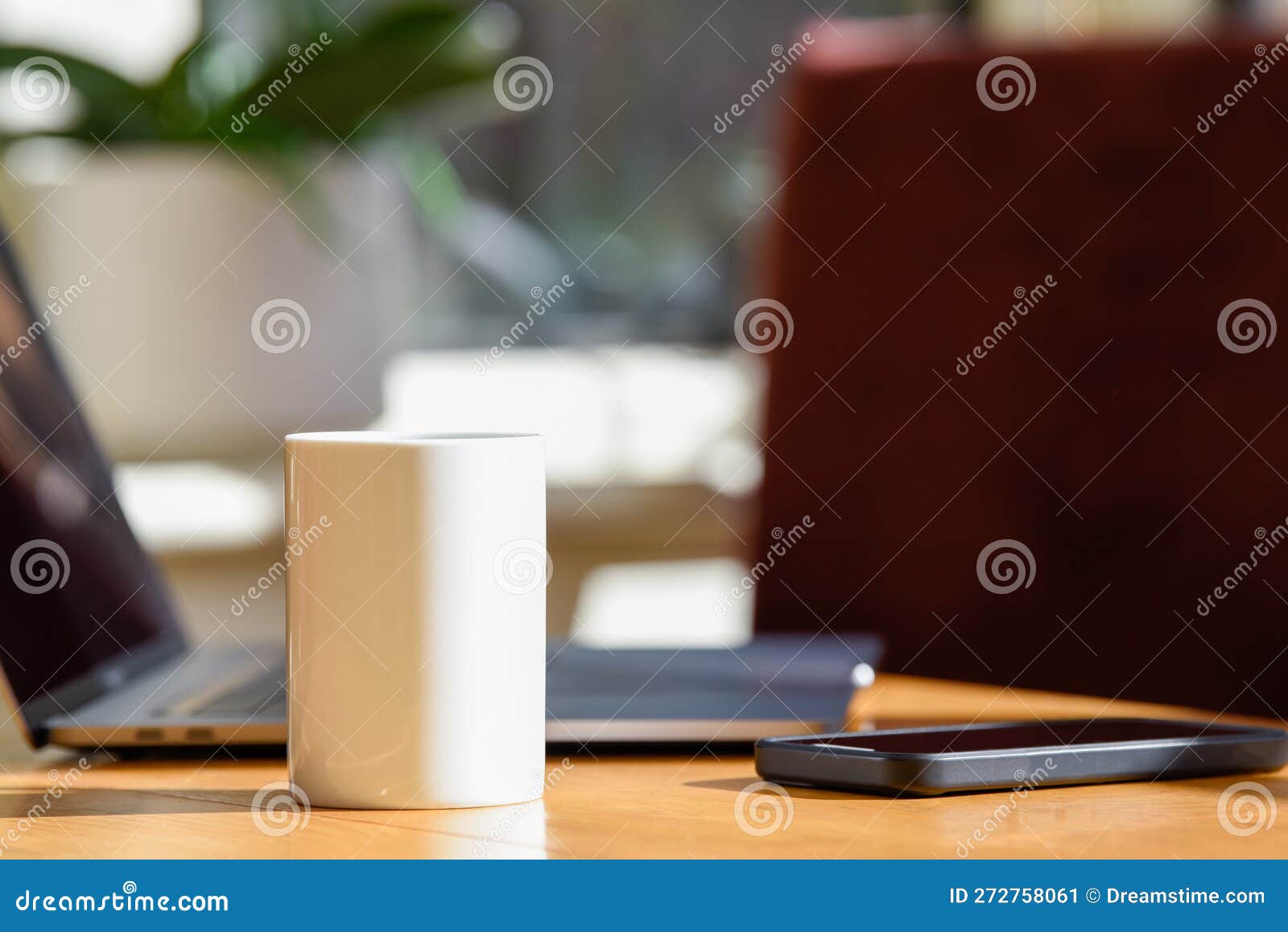 Remote Working Area with Laptop Setup To Work from Home Stock Image ...