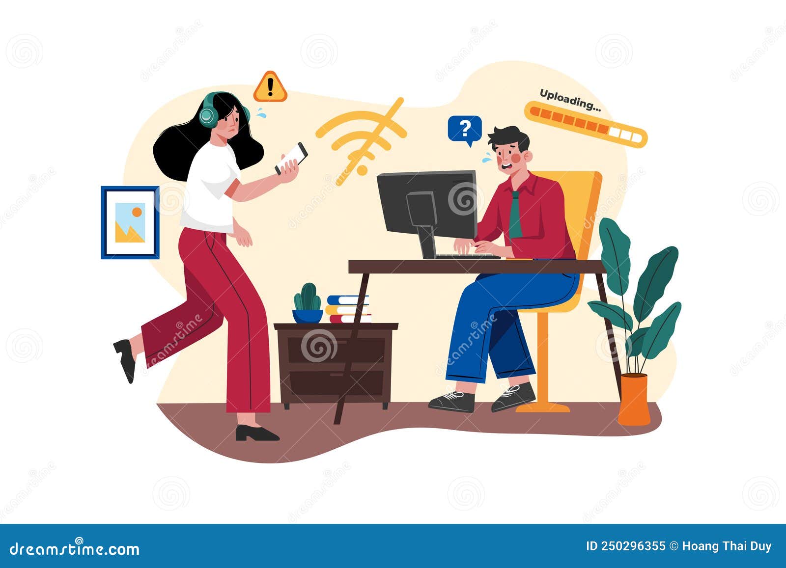 Poor Internet Connection Illustration Concept. Stock Vector ...