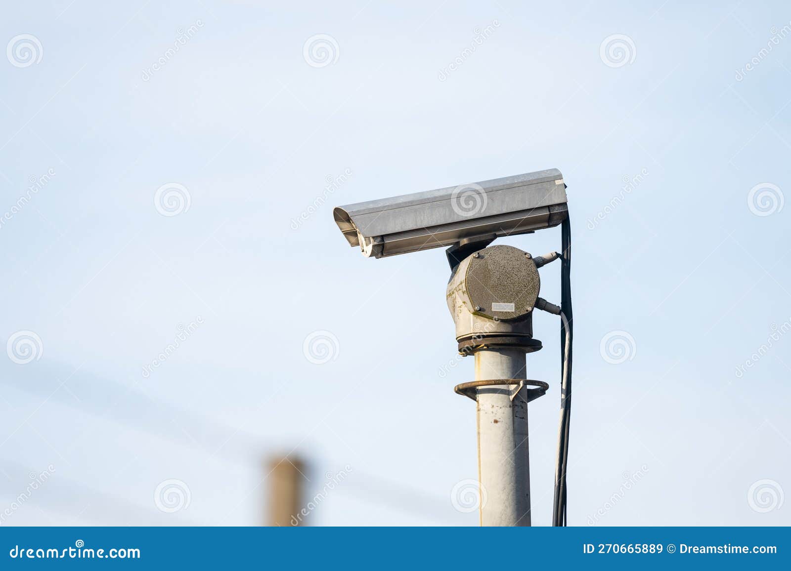 Remotely Controlled CCTV Camera on Top of a Pole.. Stock Image - Image ...