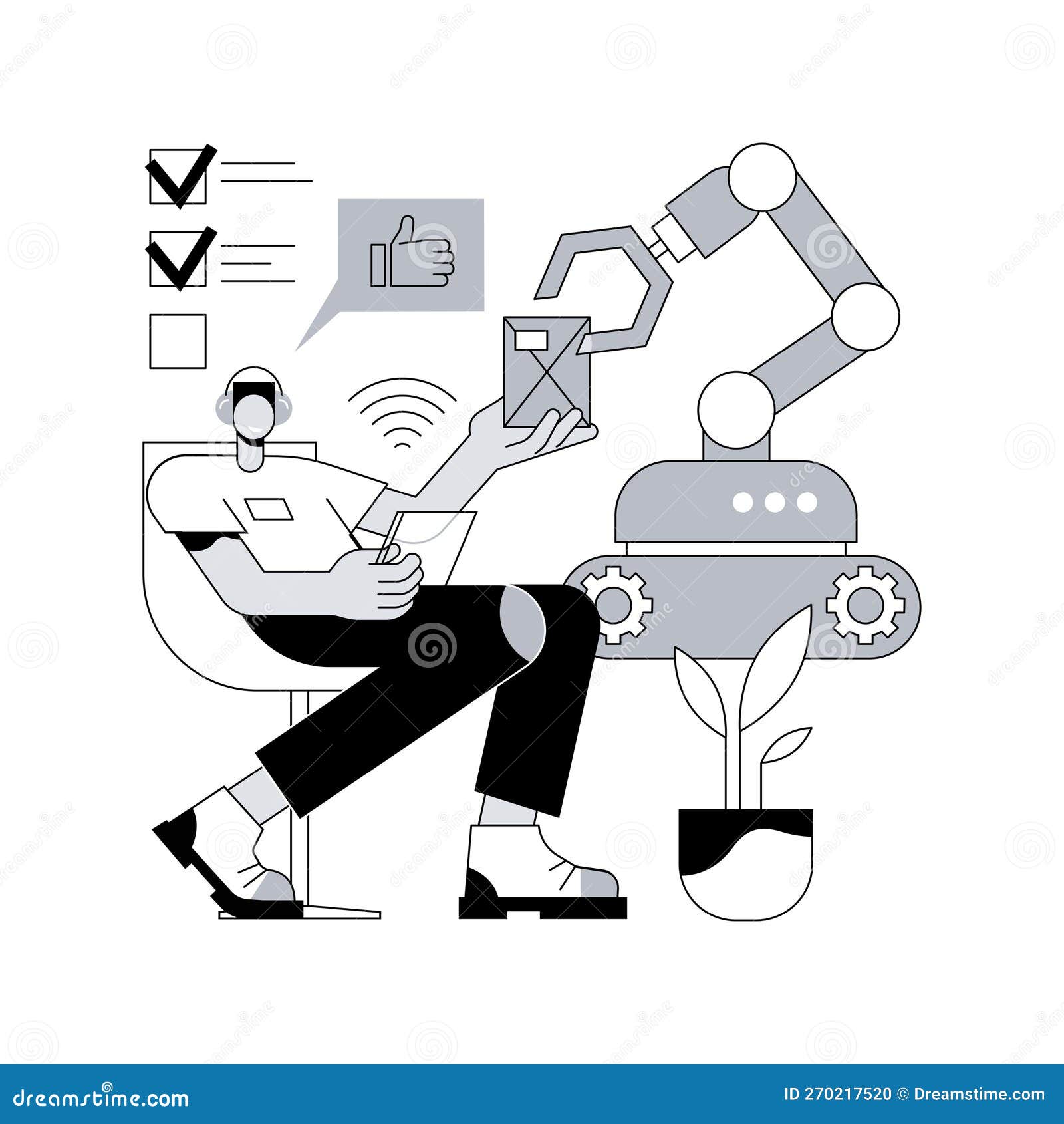 Remotely Operated Robots Abstract Concept Vector Illustration. Stock ...