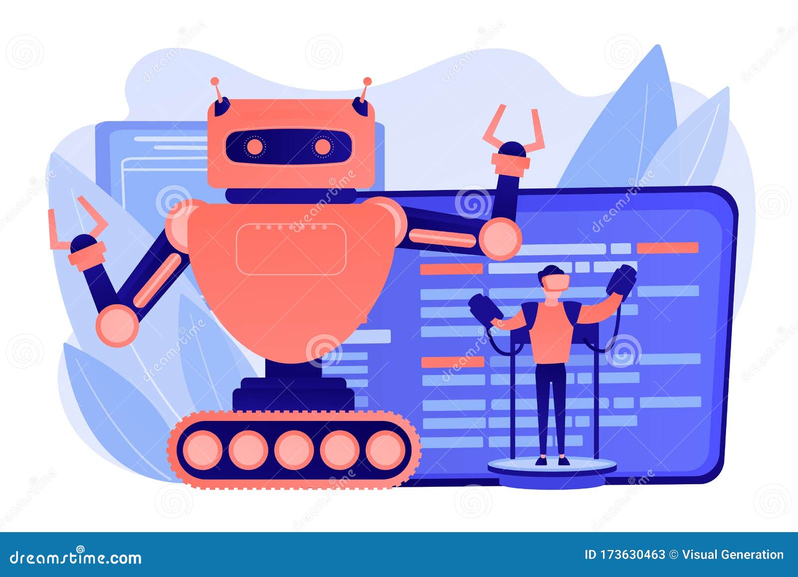 Remotely Operated Robots Concept Vector Illustration. Stock Vector ...