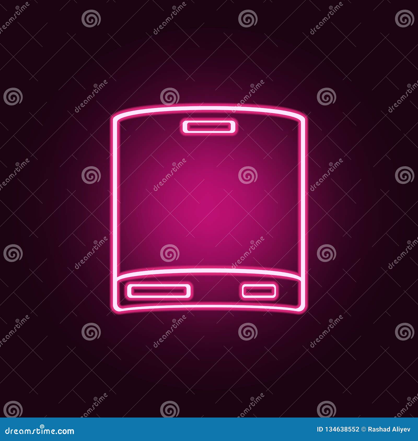 Removable Hard Disc Icon. Elements of Web in Neon Style Icons Stock ...