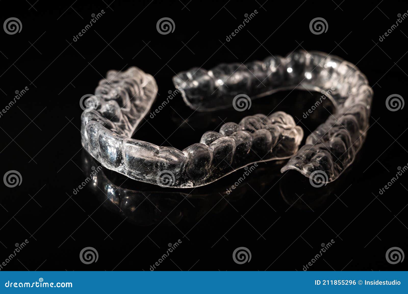Removable Plastic Retainers on Black Background Stock Photo - Image of ...