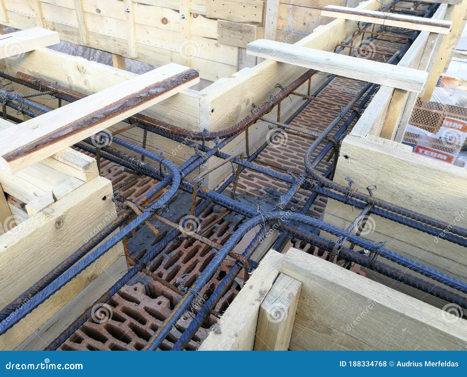 Removable Wooden Formwork for Monolithic Concrete Structure Stock Photo ...