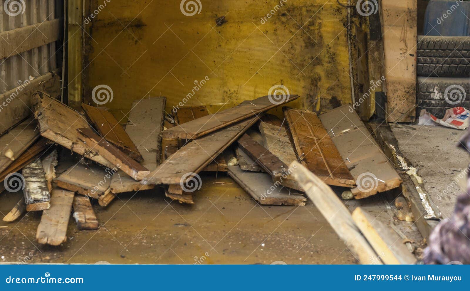 Removal of Construction Debris. Loading the Garbage Can Waste ...