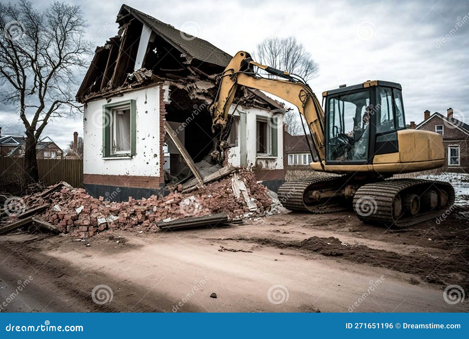 Removal Construction Waste From Building Site By Big Truck Car With ...