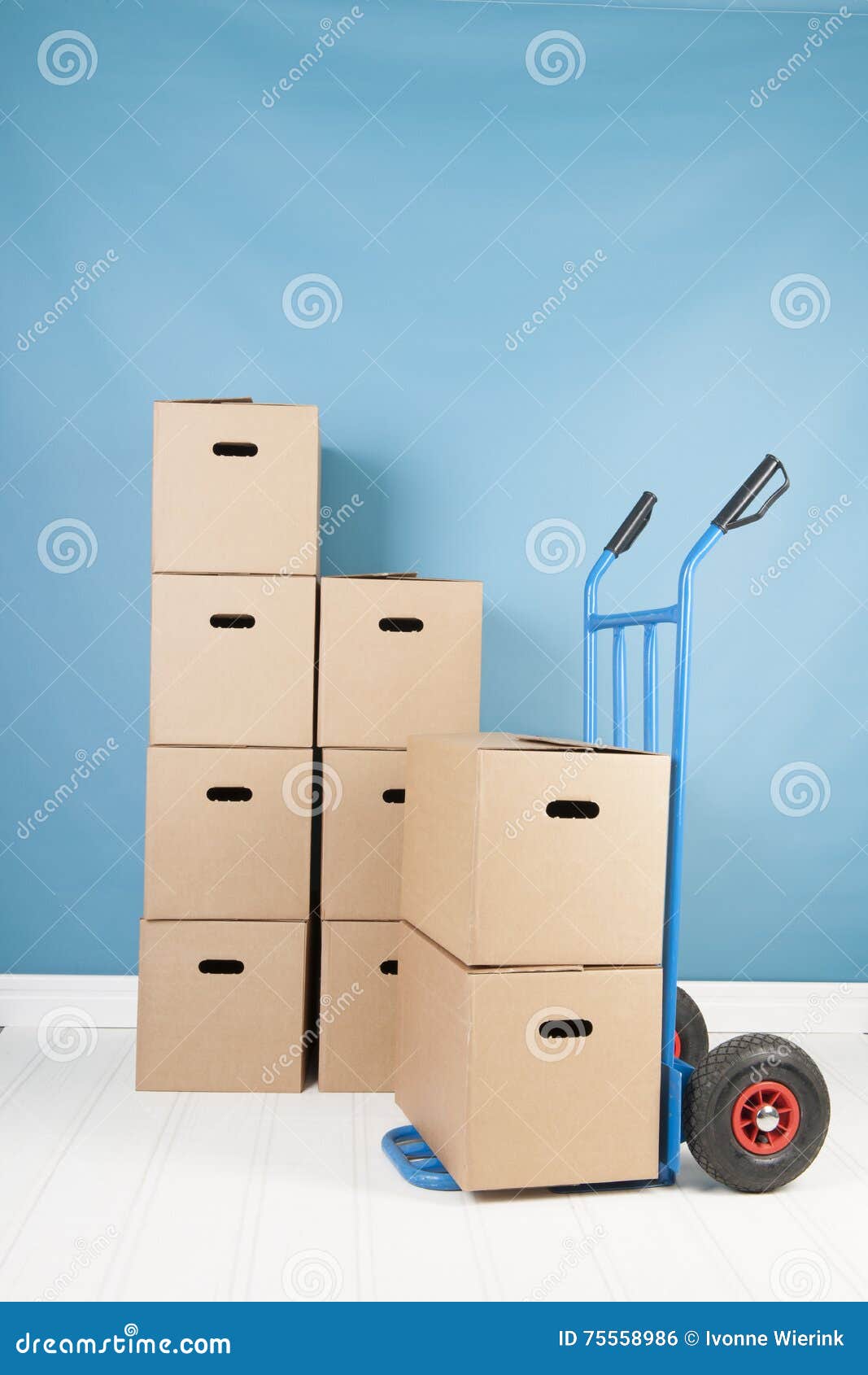 Removal house boxes stock photo. Image of blank, handtruck - 75558986