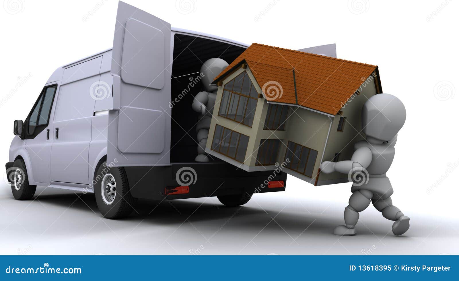 Removal men loading a van stock illustration. Illustration of truck ...