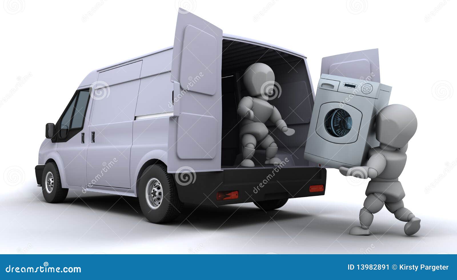 Removal men loading a van stock illustration. Illustration of lorry ...