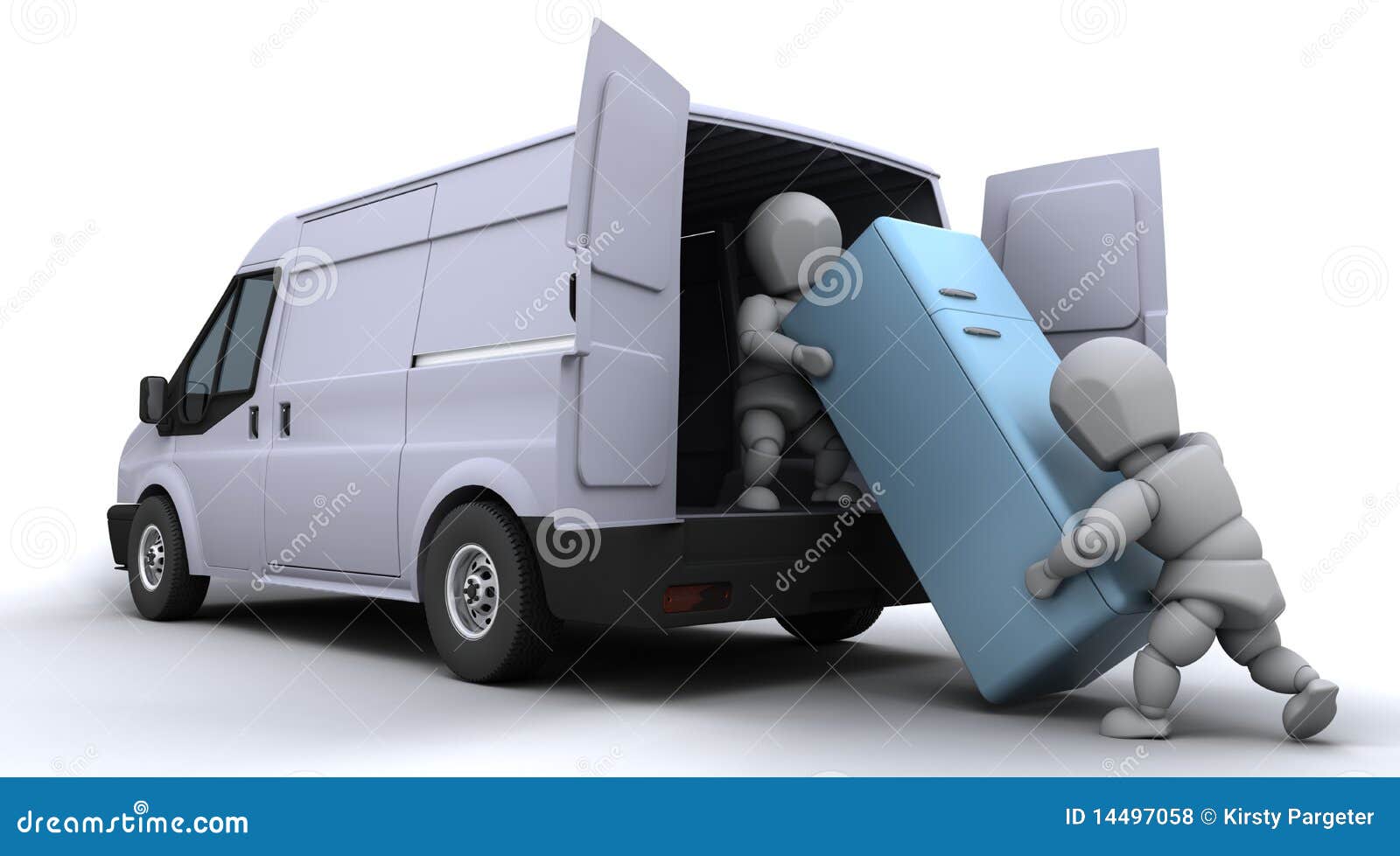 Removal men loading a van stock illustration. Illustration of transport ...