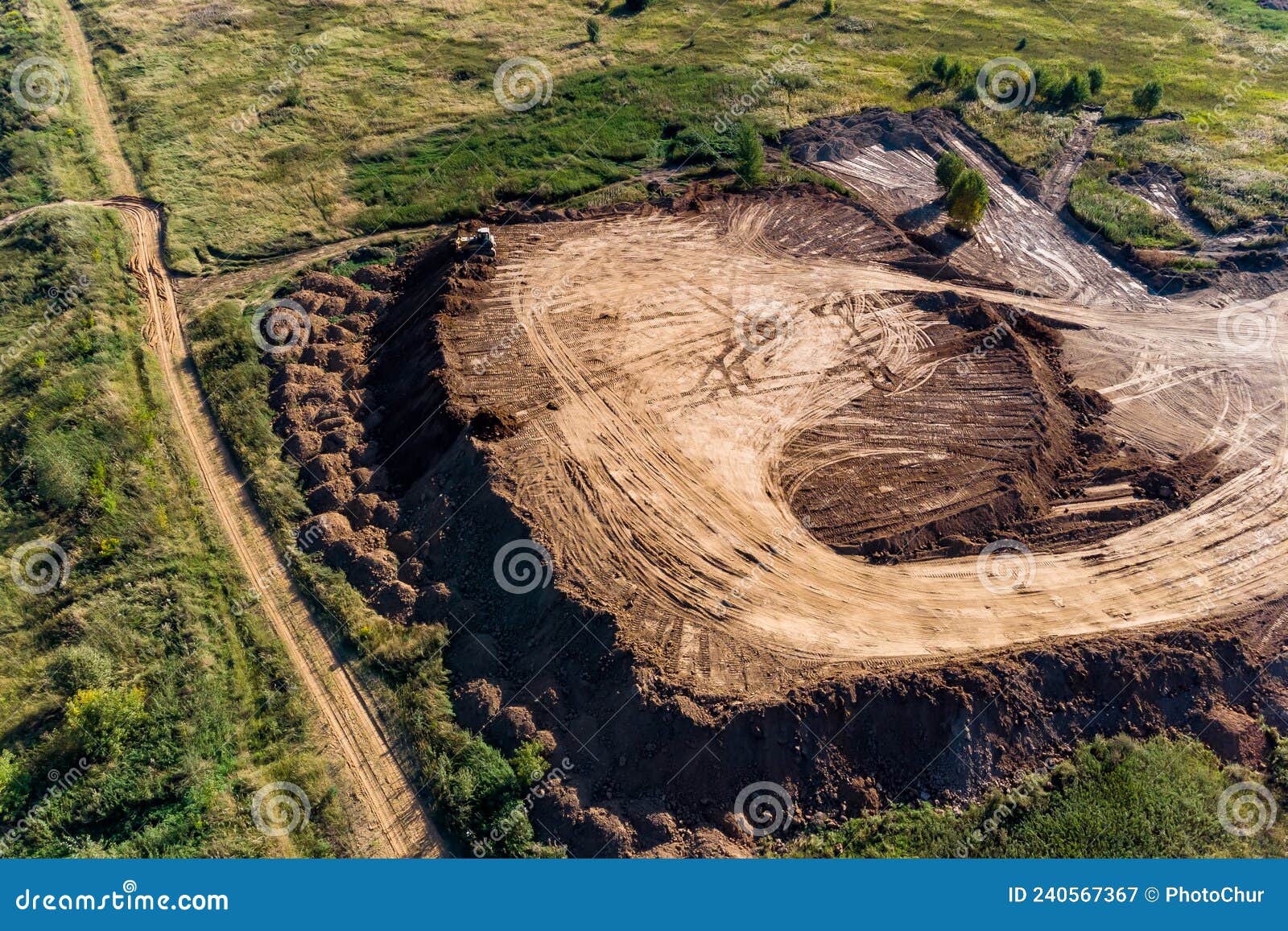 Removal of Overburden on a Piece of Land before Sand Pit Mining Stock ...
