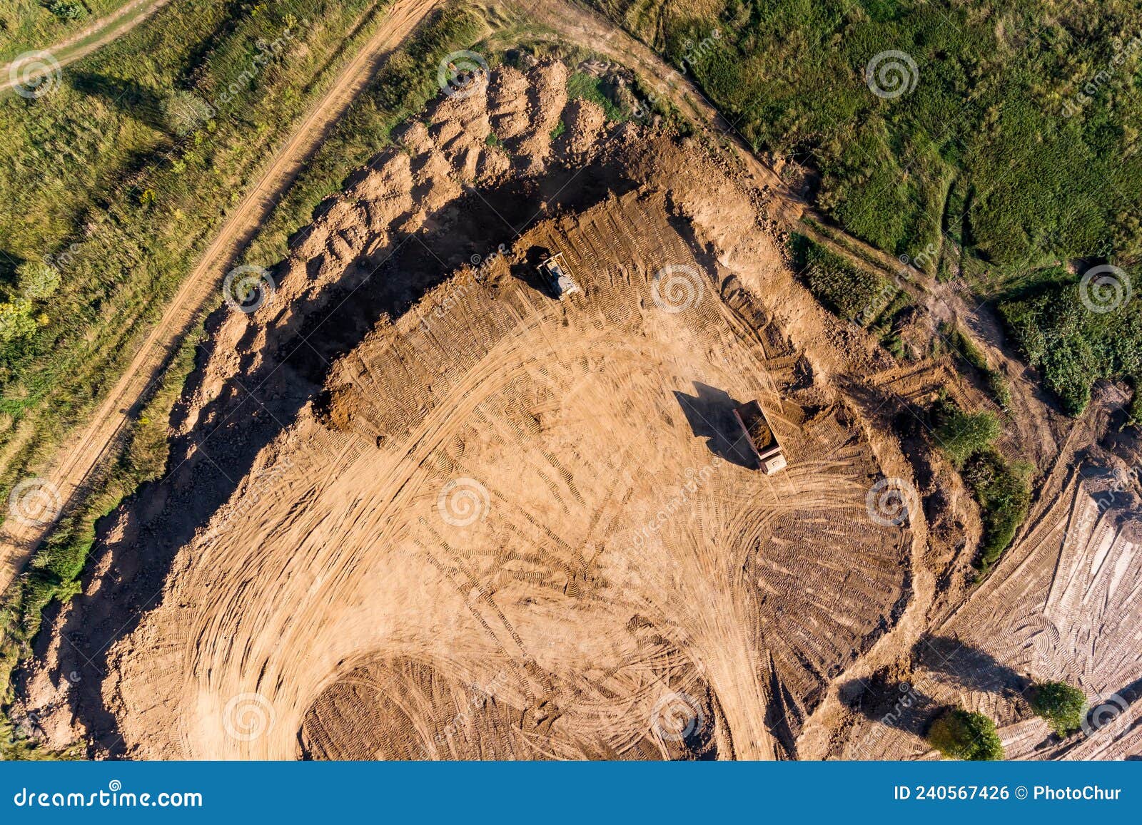 Removal of Overburden on a Piece of Land before Sand Pit Mining Stock ...