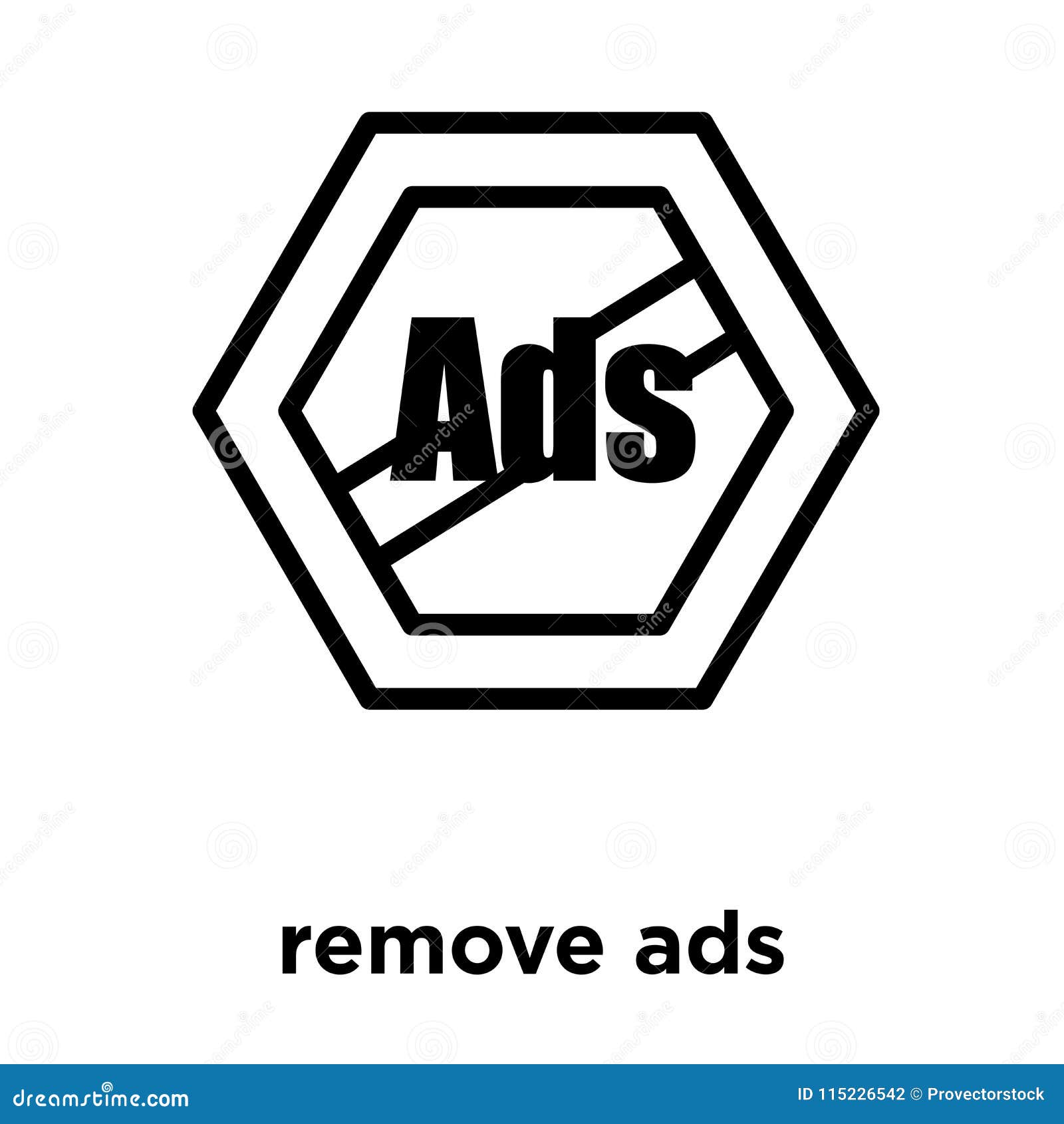 Remove Ads Icon Isolated on White Background Stock Illustration ...