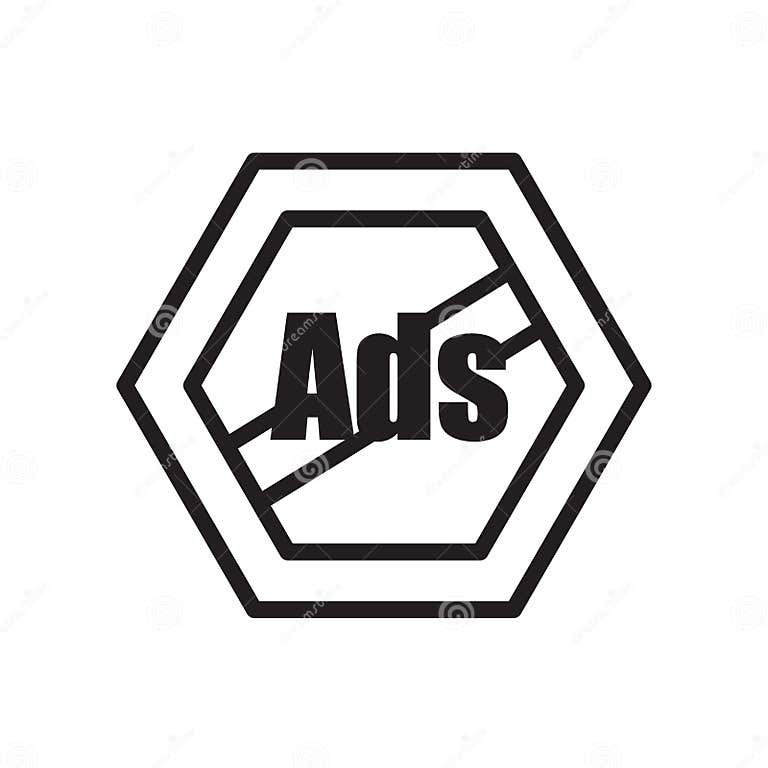 Remove Ads Icon Isolated on White Background Stock Vector ...