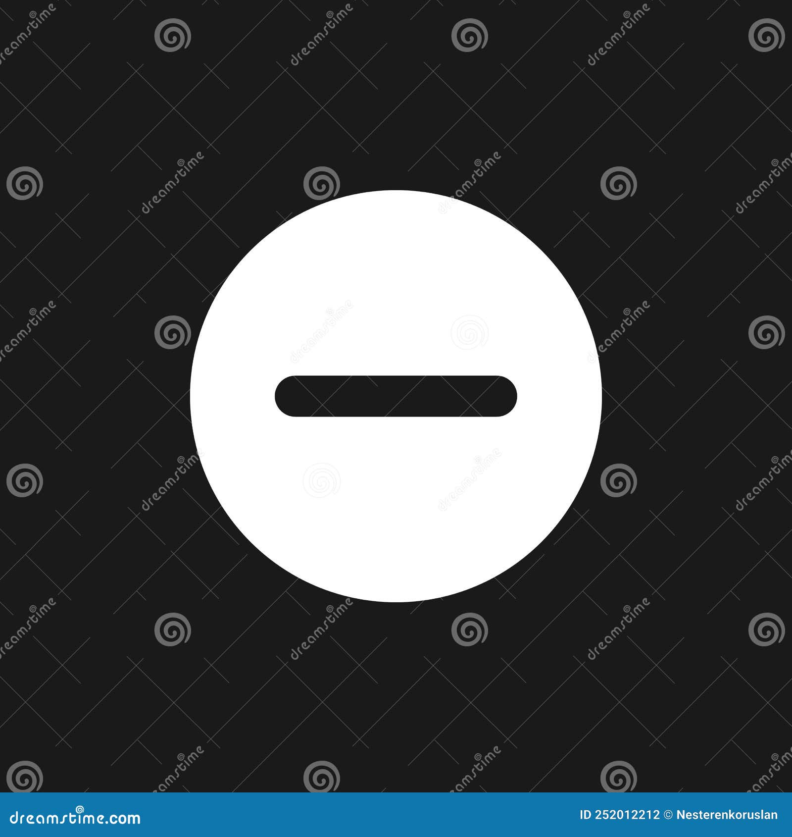 Remove Button Dark Mode Glyph Ui Icon Stock Vector - Illustration of ...