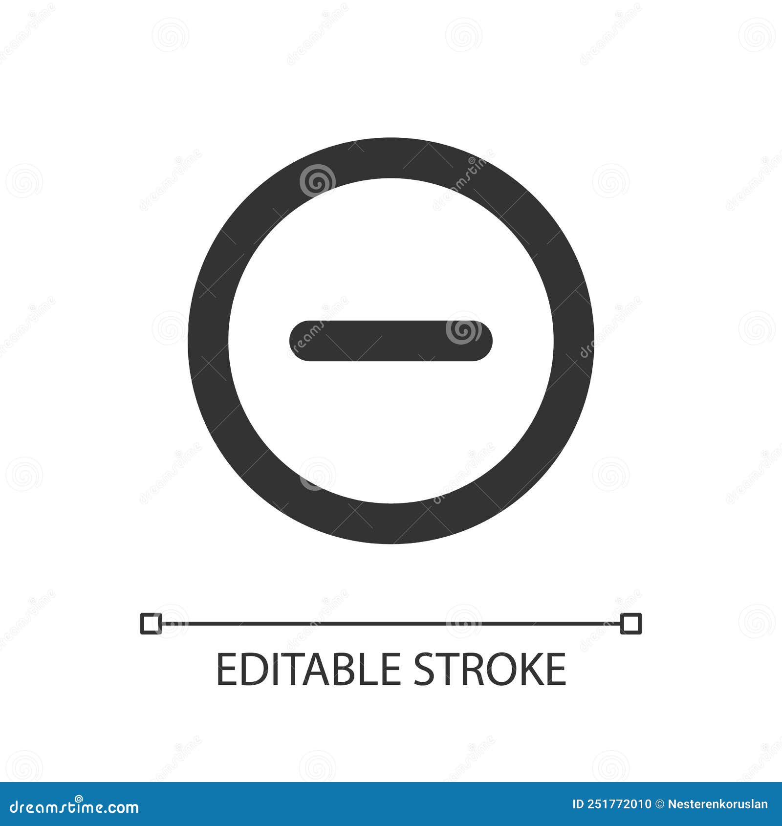 Remove Button Pixel Perfect Linear Ui Icon Stock Vector - Illustration of software, pictogram ...