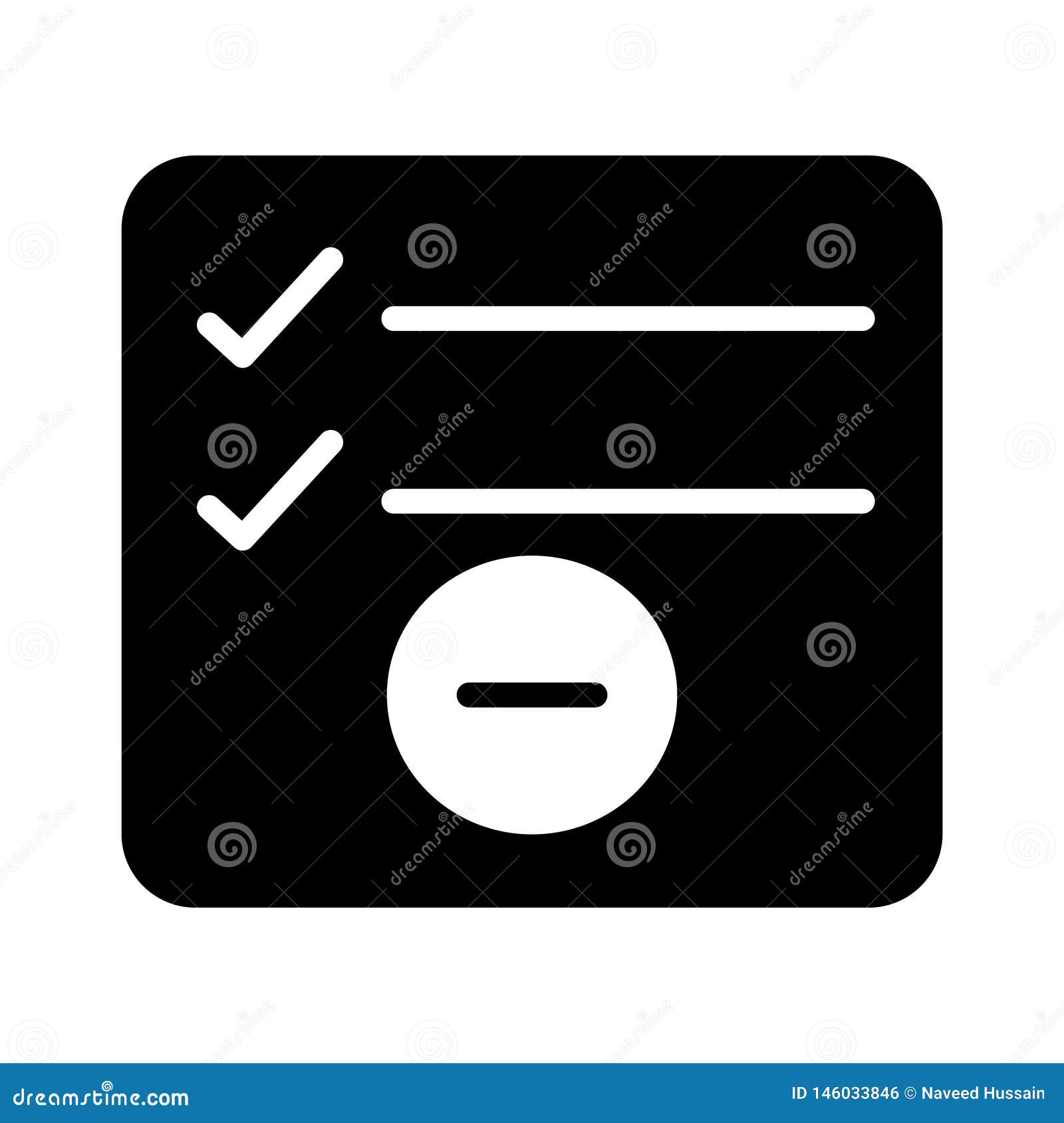 Remove Checklist Glyph Flat Vector Icon Stock Vector - Illustration of ...