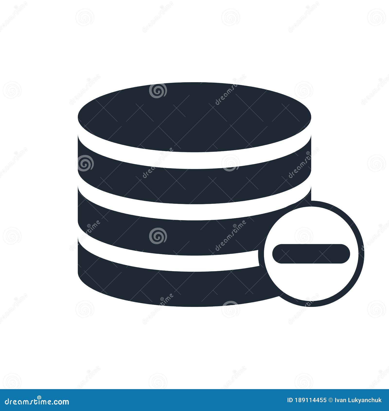 Remove database icon stock vector. Illustration of tool - 189114455