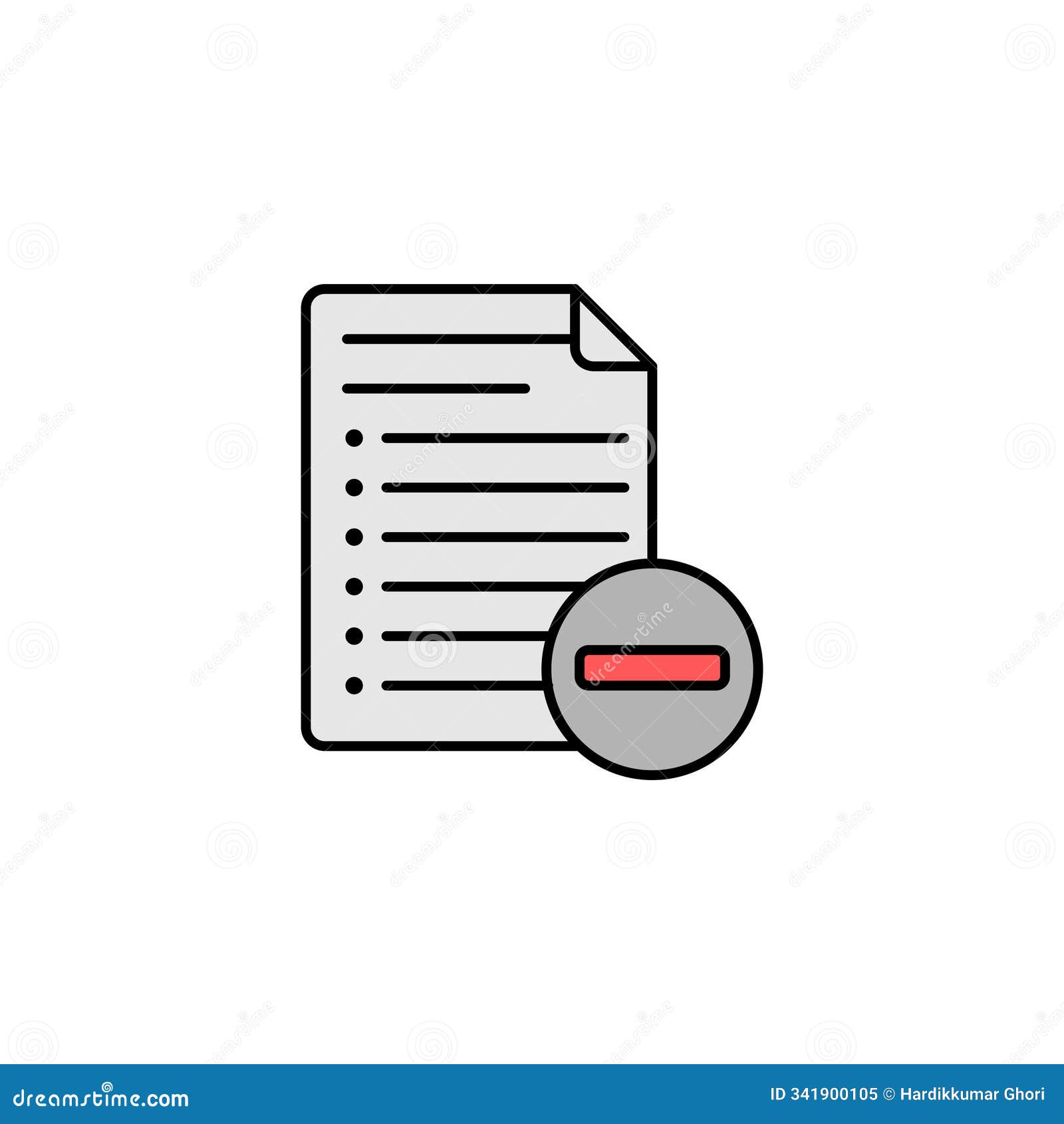 Remove Document Colored Vector Icon on White Background Stock ...