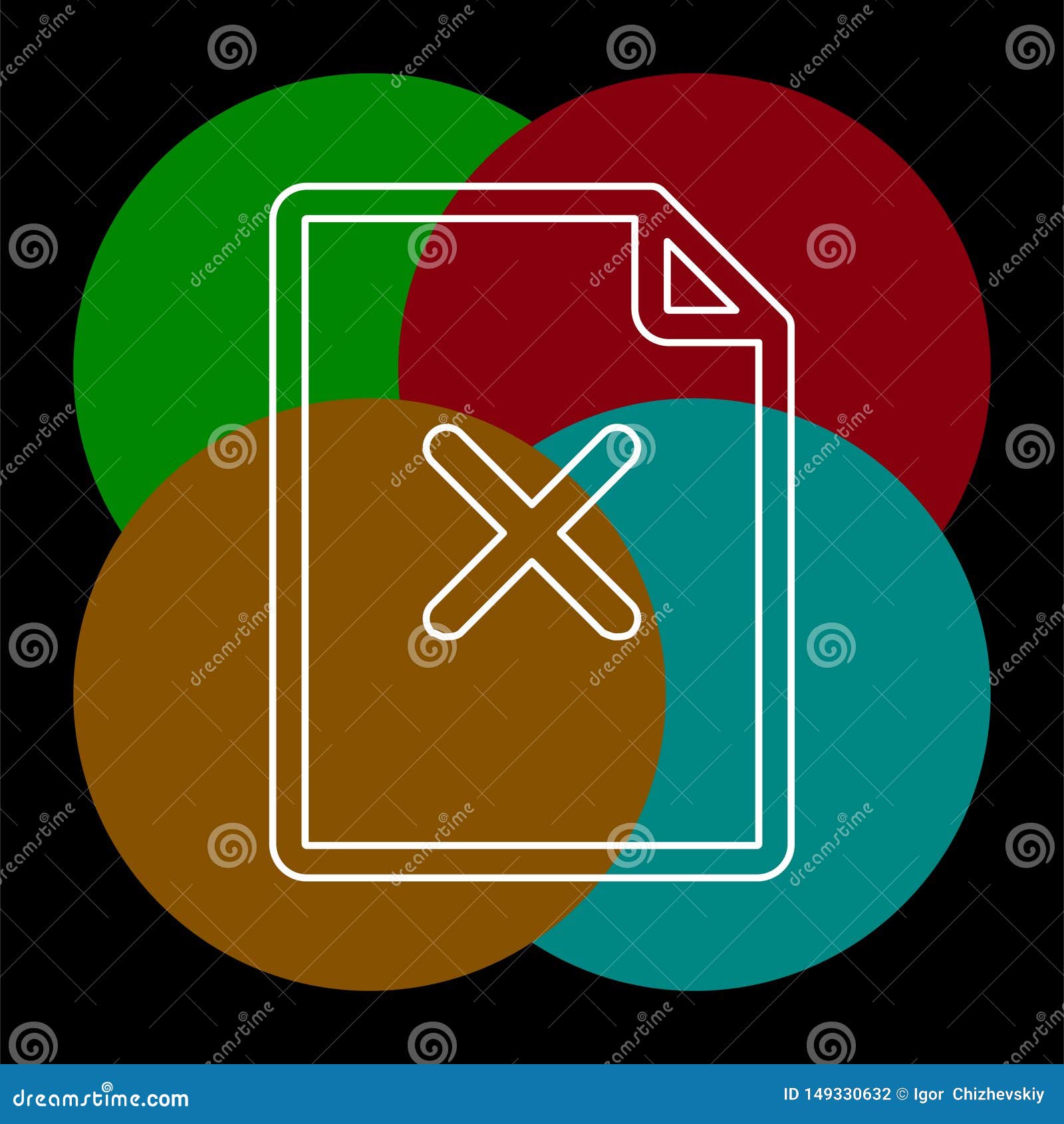 Remove document icon stock vector. Illustration of vector - 149330632