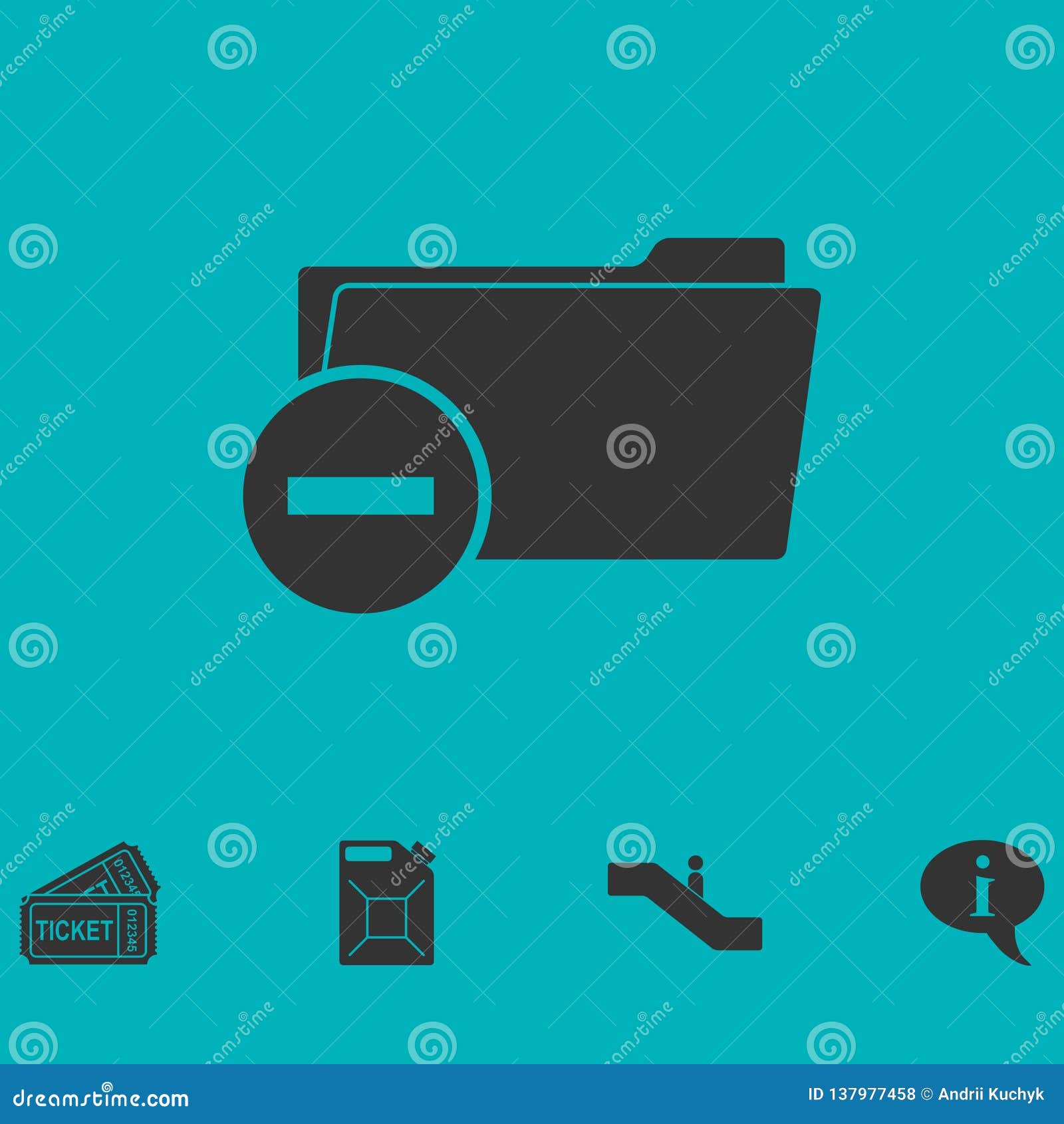 Remove Folder icon flat stock illustration. Illustration of concept ...