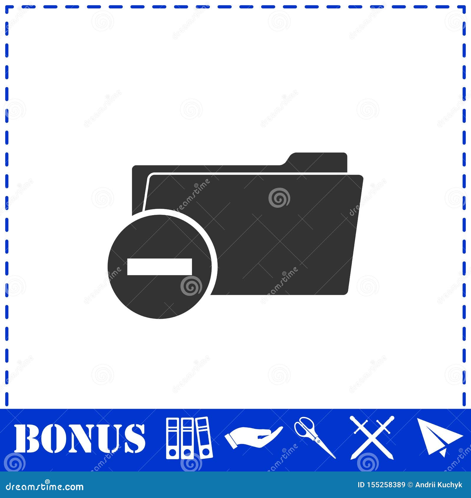 Remove Folder icon flat stock vector. Illustration of mark - 155258389