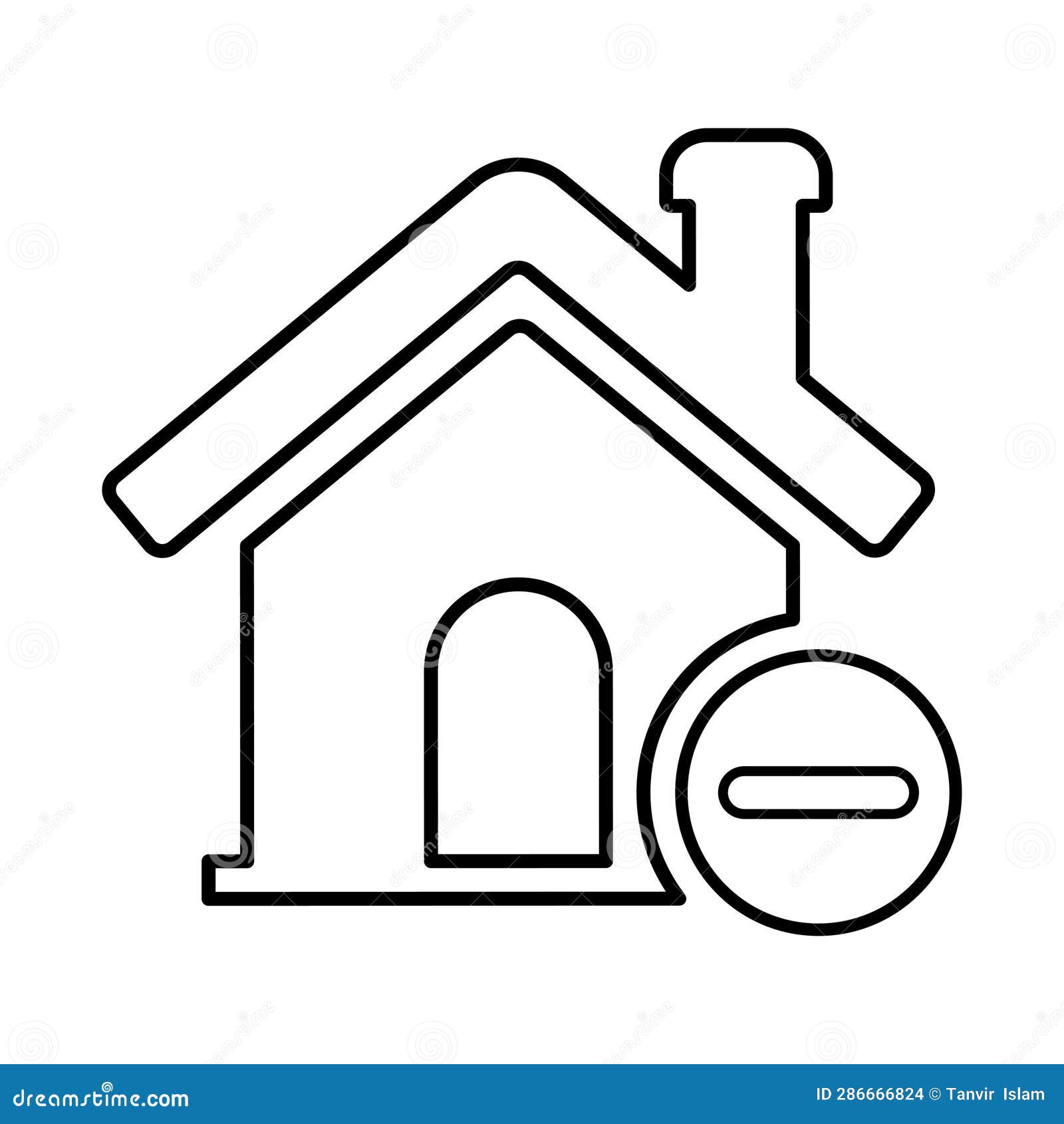 Remove Home Icon in Outline Style Stock Vector - Illustration of style ...