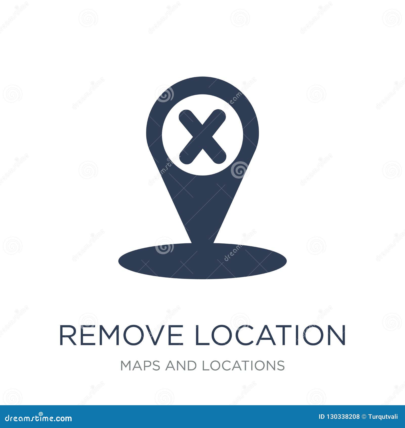 Remove Location Icon. Trendy Flat Vector Remove Location Icon on Stock ...