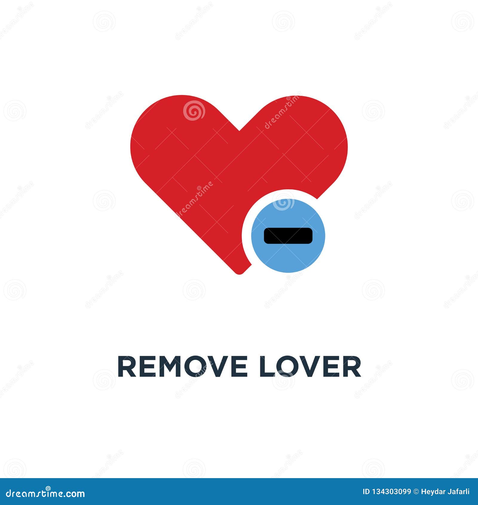 Remove Lover Icon. Flat Concept Symbol Design, Remove Heart Vect Stock ...