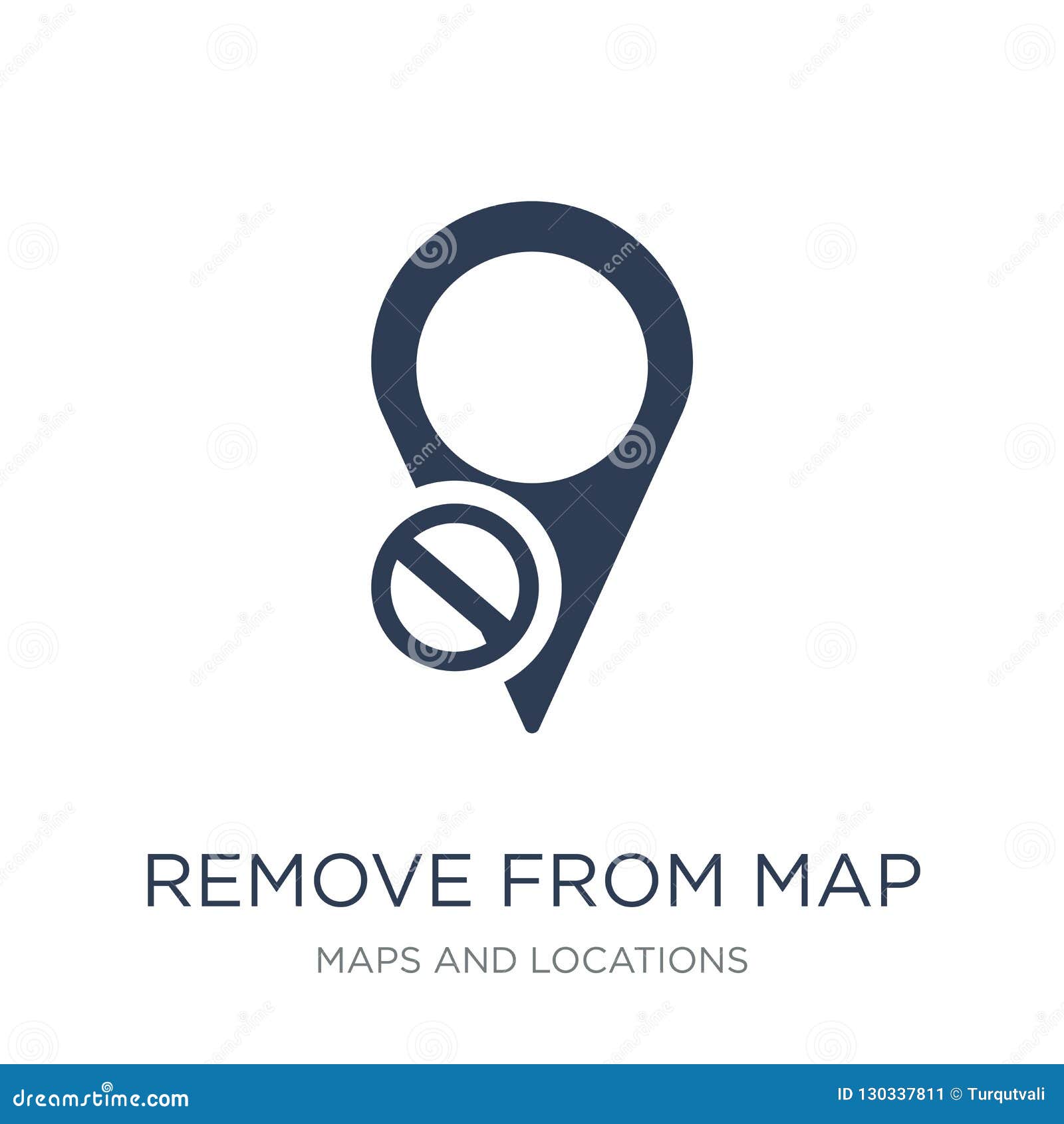 Remove from Map Icon. Trendy Flat Vector Remove from Map Icon on Stock ...