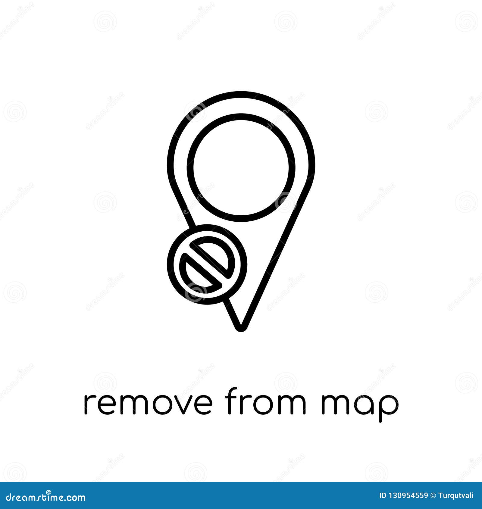 Remove from Map Icon. Trendy Modern Flat Linear Vector Remove Fr Stock ...