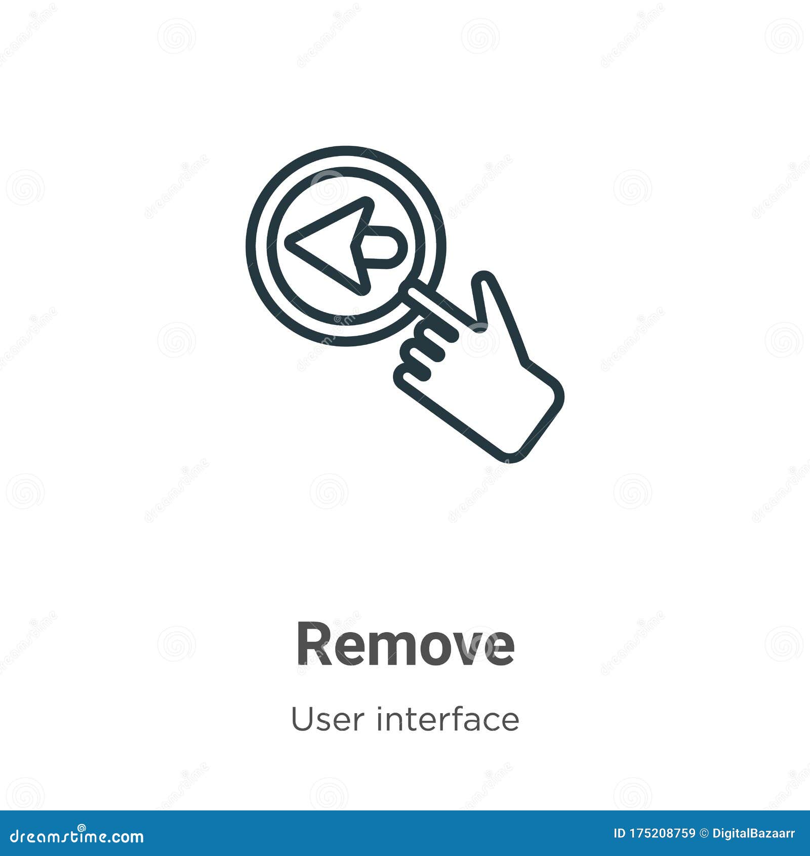 Remove Outline Vector Icon. Thin Line Black Remove Icon, Flat Vector ...