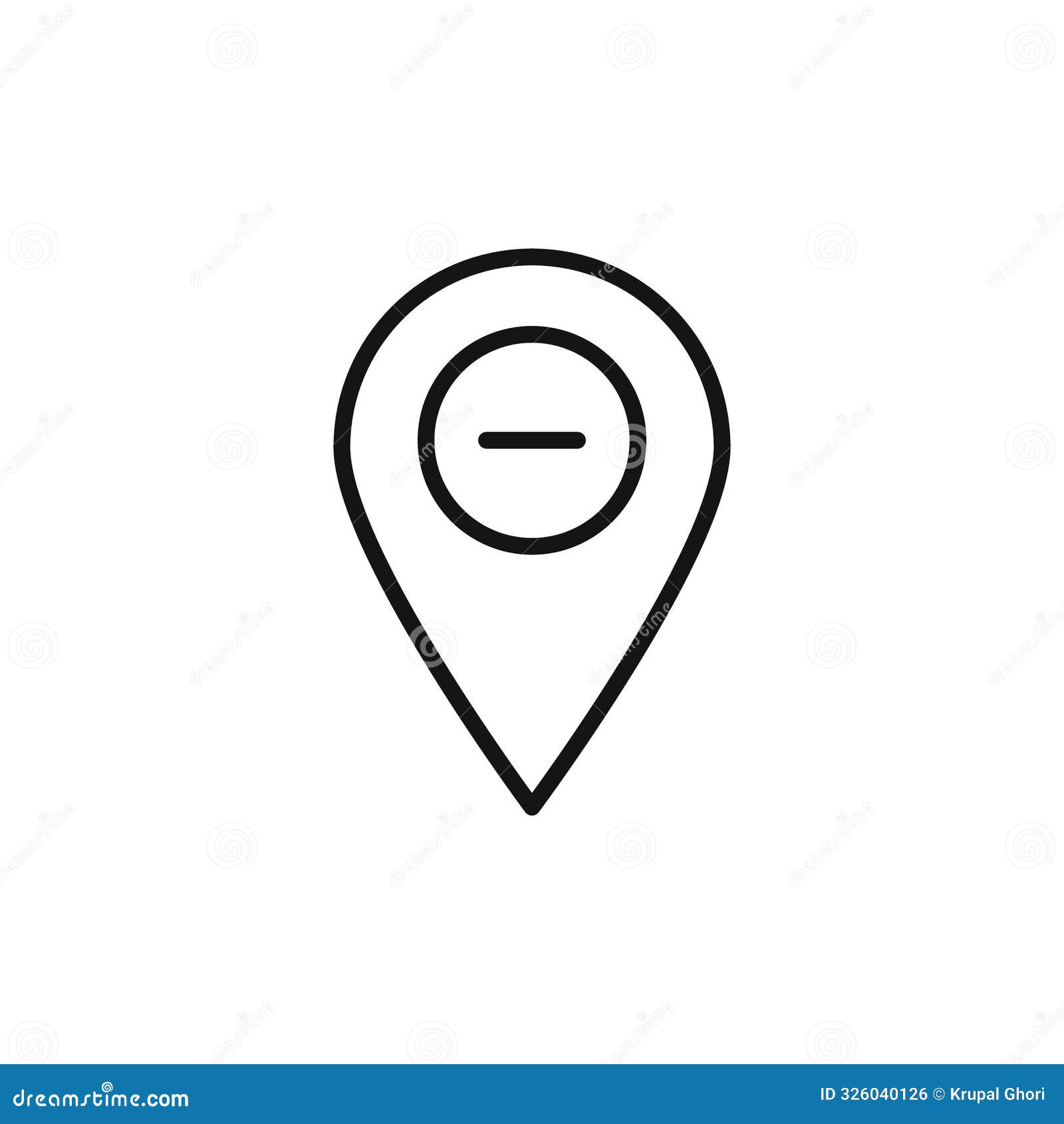 Remove Pin Mark Logo Sign Vector Outline Stock Illustration ...