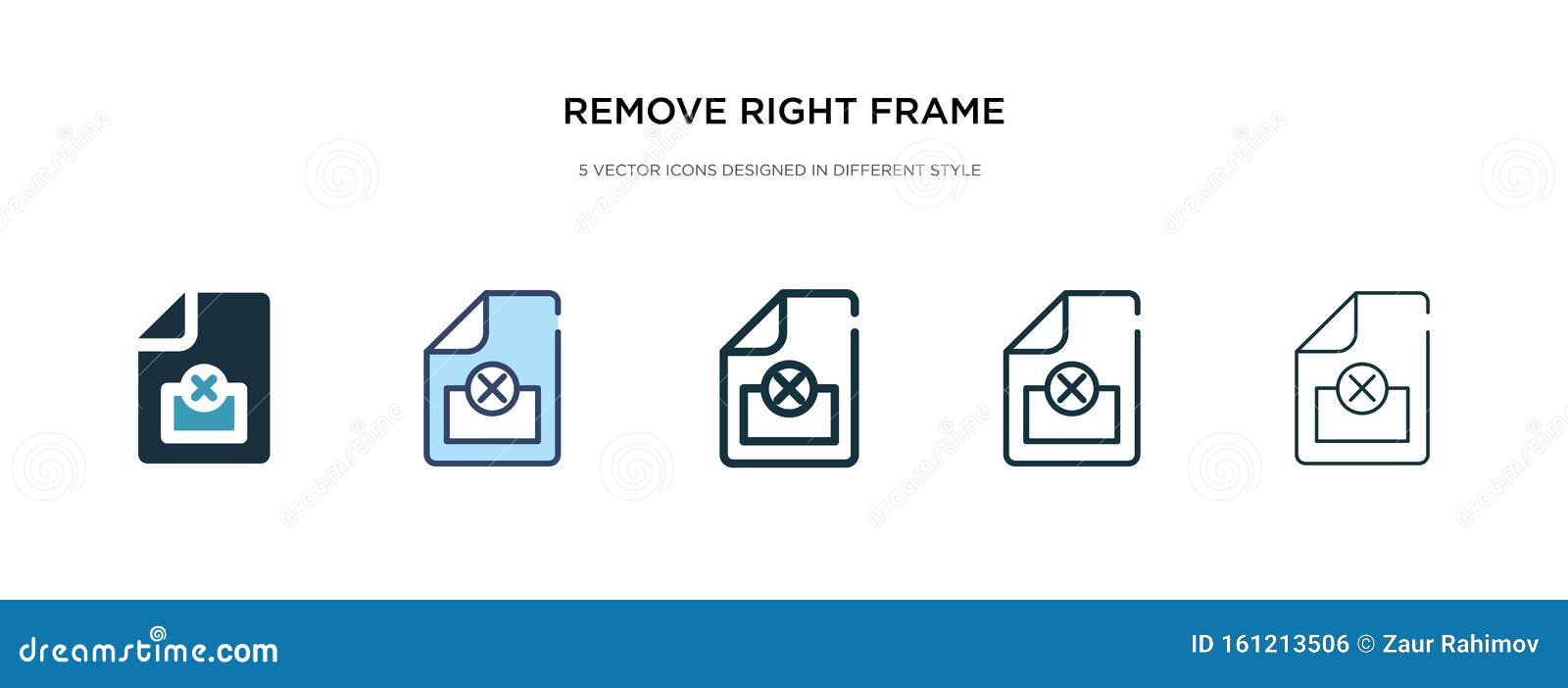 Remove Right Frame Icon in Different Style Vector Illustration. Two ...